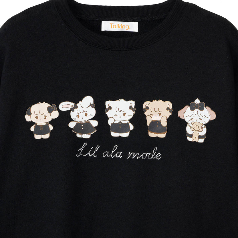 Lil ala mode スウェット ブラックリボン みんな ブラック – Lil ala mode store